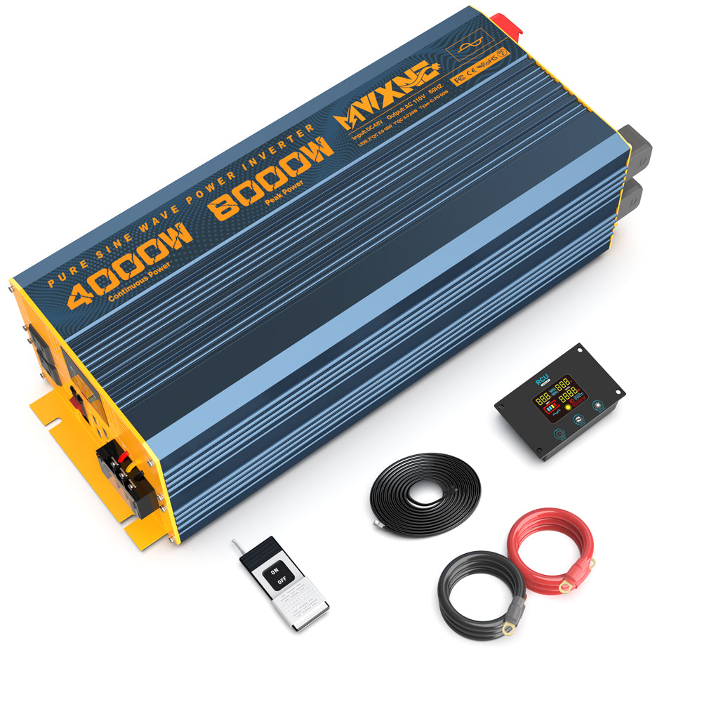 MWXNE 4000W Pure Sine Wave Power Inverter 48V to 110V 120V for Home RV ...