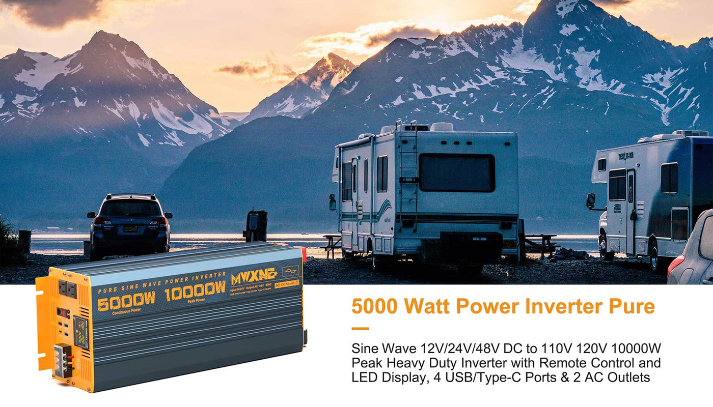 MWXNE 5000 Watt 24V Pure Sine Wave Power Inverter Heavy Duty Inverter ...